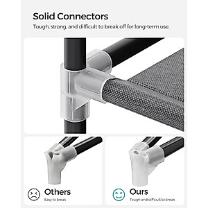 SONGMICS Portable Closet Wardrobe with Shoe Rack and Cover, Closet Storage Organizer, 2 Hanging Rods, Shelves, and 4 Side Pockets, 50 x 17.7 x 69.3 Inches, Spacious for Bedroom, Black URYG008B02