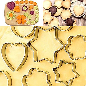 DflowerK 24 Mini Cookie Cutters Shapes Set Biscuit Cutters Stainless Steel Metal Baking Molds for Pastry Dough Donut Fruit Fondant Clay