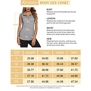 Koscacy Polo Shirts for Women,Quick Dry Golf Tops Misses Sleeveless Sport Wear Stretchy Lightweight Breathable Moisture Wicking Comfortable Active Top Tee Shirt Grey Medium