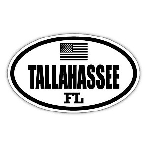 3 Pack Reflective Tallahassee FL Florida Leon County Stealthy US Flag Euro Decal Sticker Vinyl for Hard Hats, Bottles, Glass, Toolbox 2" x 3"