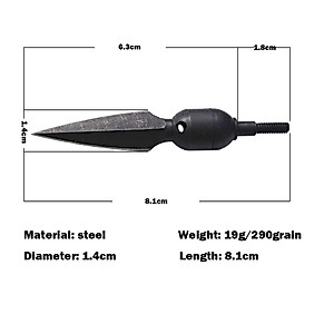 HNZMDY Traditional Metal Broadheads Screw in Archery Whistle Arrow Tips Points Replacement Hunting Arrow Tips for Hunting Shooting 6 Pack