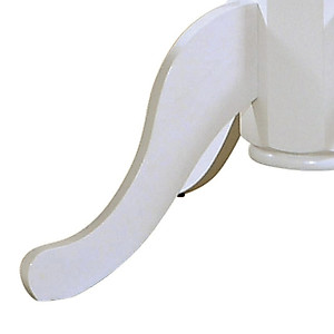 Benjara Giva 40 Inch Round Drop Leaf Dining Table, Top, Pedestal Base, Brown, White