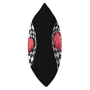 Checkered Black White juicy Lips gift race women Funny Checkered Black White Lip Racer Racing car Women Throw Pillow, 18x18, Multicolor