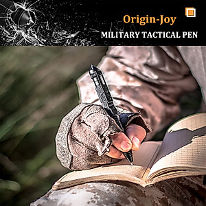 Origin-Joy 2 Pack Tungsten Steel Military Tactical Pen Set, Multifunctional EDC Self Defense Pen With 8 Ballpoint Refills