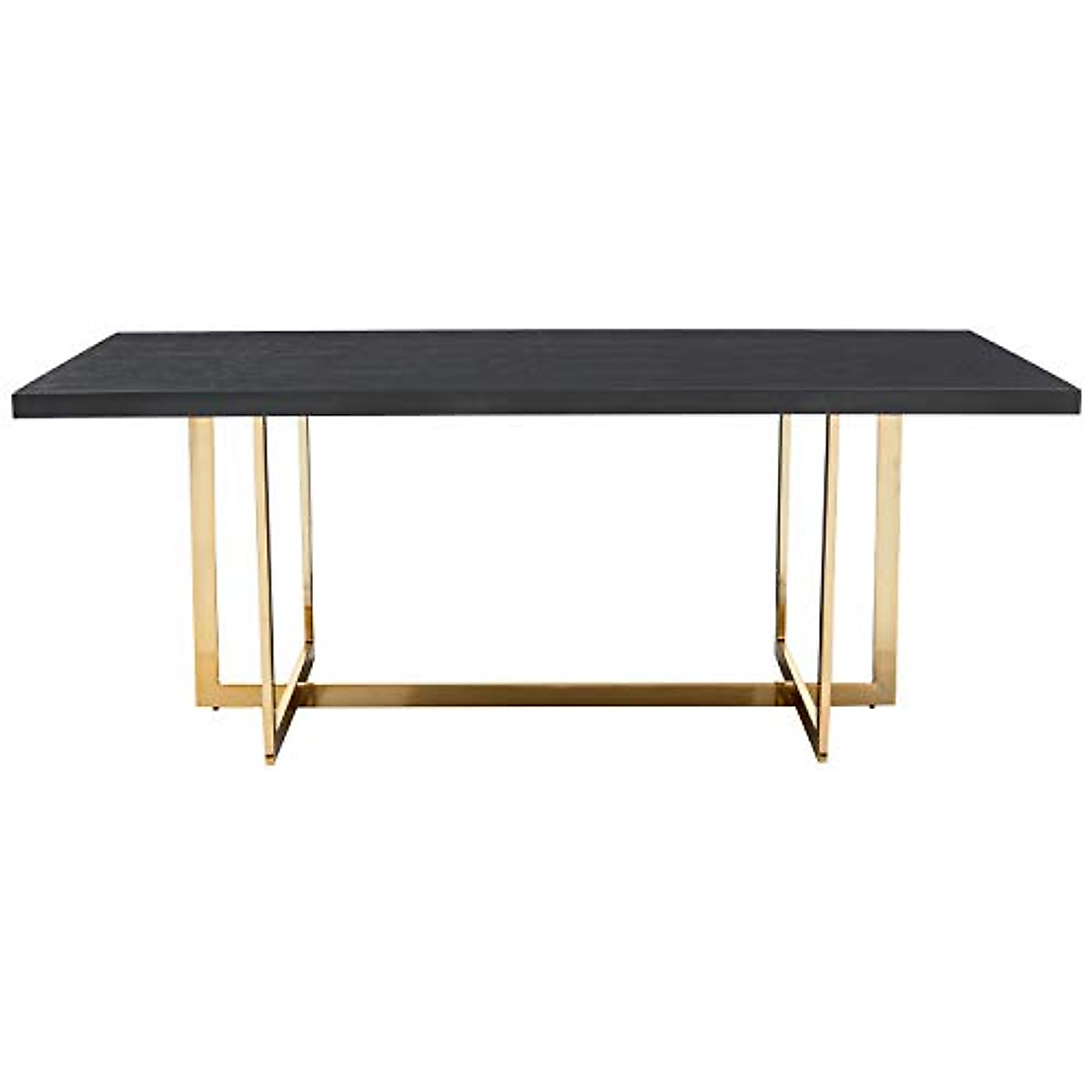 Meridian Furniture Elle Collection Modern | Contemporary Wood Veneer Top Dining Table with Durable Stainless Steel Base, 78" W x 39" D x 30" H