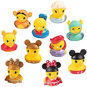 Disney Duckz Rubber Duckies - Mickey, Minnie, Elsa, Ariel and More - 10 Different Duck Characters - Great Easter Gift & Bath Toy for Kids - Ages 3+