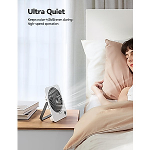 ChoreChamp Rechargeable Fan Portable,4000mAh USB Small Desk Fan with 4-Speed Strong Airflow, Hangable Ultra-thin Folding Camping Fan for Travel, Office, and Home Use