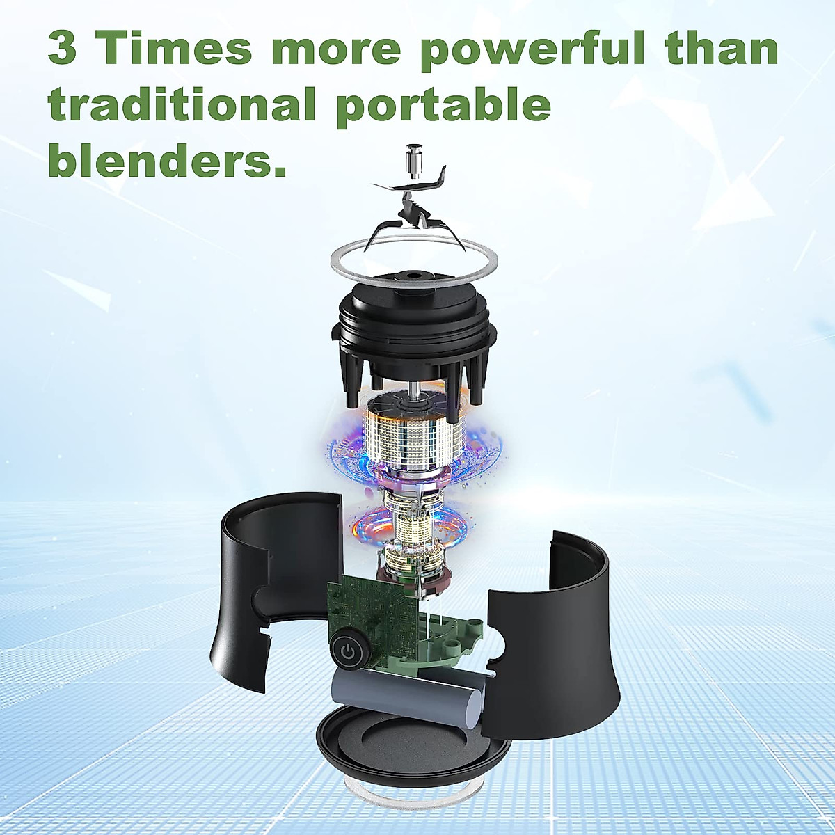 Portable Blender Personal Blender for Shakes and Smoothies with 20 Oz Travel Cup and Lid for Traveling, Outdoor, Gym, Office. (Black)