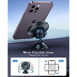 SUPERONE Fits MagSafe Car Mount, [Strongest Magnets] Hand Free 360° Rotation [No Drop Genuine 3M Adhesive] Magnetic Dashboard Car Holder for iPhone 14 13 12 Pro Max MagSafe Case