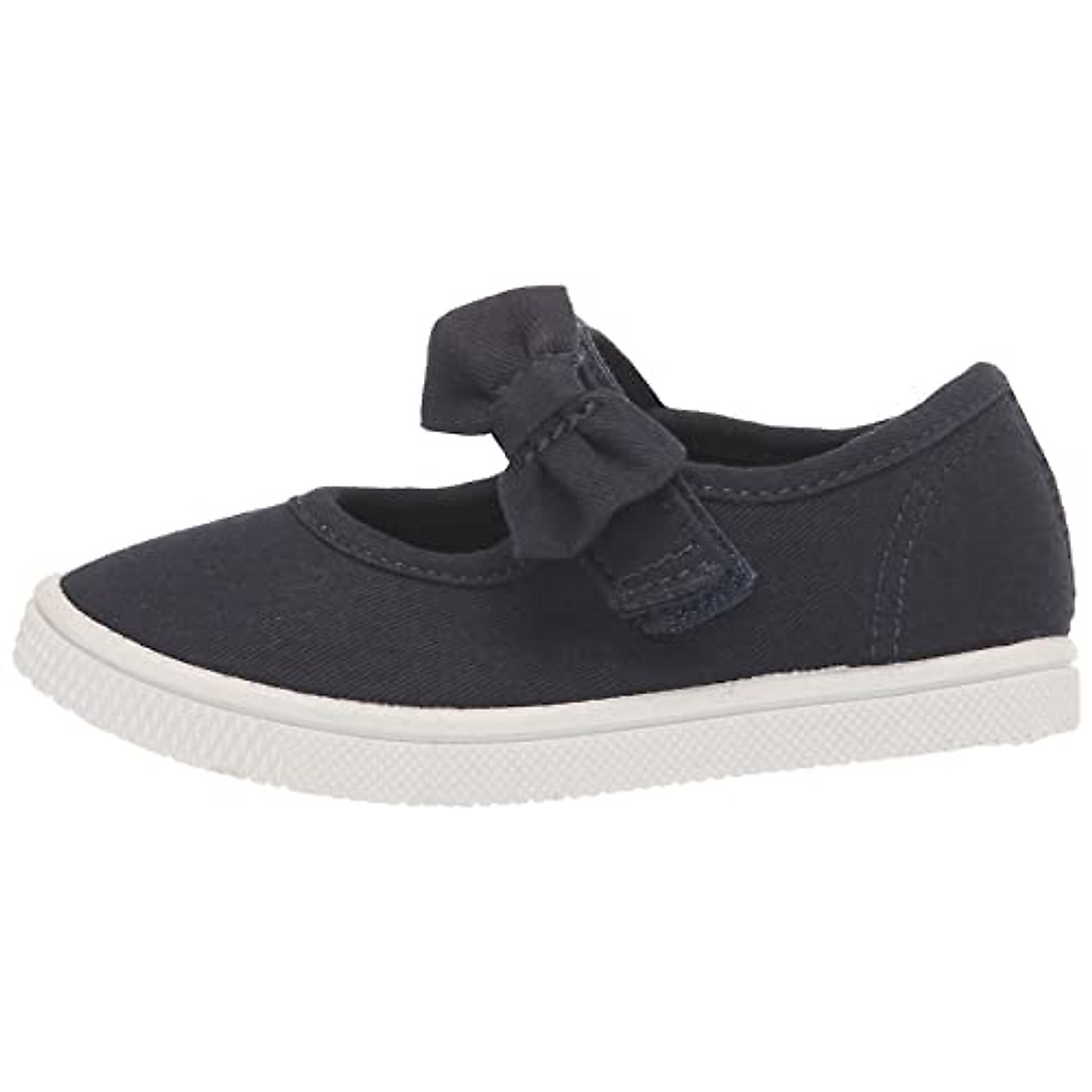 The Children's Place,baby-girls,Slip on Sneakers,Uniform Bow Strap Canvas Sneakers,Navy,10 Toddler