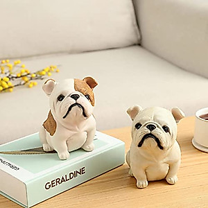 ZUOLUO Bulldog Sculpture Decor,Bulldog Garden Statue Outdoor Figurine Realistic Lifelike Resin English British Bulldog Crafts Collectibles Dog Lover Gift Patio Lawn Courtyard Ornament Home Decoration…