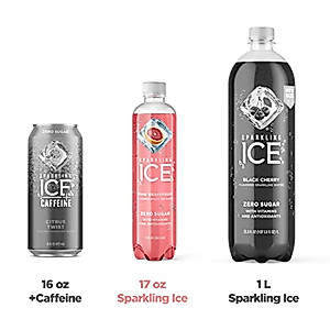 Sparkling Ice, Pink Grapefruit Sparkling Water, Zero Sugar Flavored Water, with Antioxidants and Vitamins, Zero Sugar, 17 fl oz Bottles (Pack of 12)