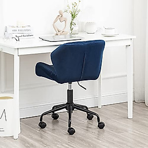 Roundhill Furniture Eldon Diamond Tufted Adjustable Swivel Office Chair, BLUE