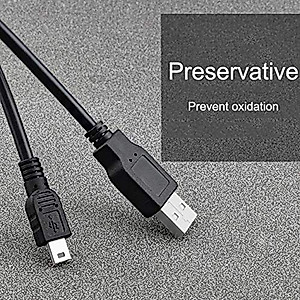 SAITECH IT 2 Pack USB 2.0 A to Mini 5 pin B Cable for External HDDS/Camera/Card Readers/MP3 Player-Black -35cm(1 feet)