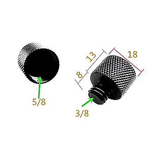 Donuts Mic Stand Adapter 38 Female to 58 Male Screw Adapter Knurled Thread Adapter for Microphone Stand Mount Black