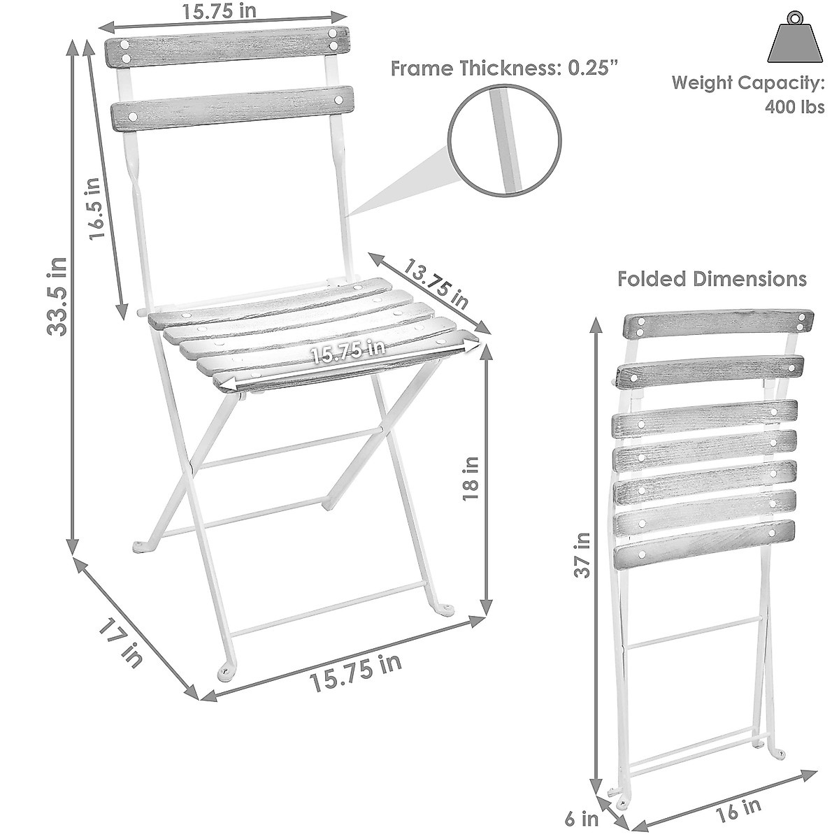 Sunnydaze Classic Cafe European Chestnut Wooden Folding Bistro Chair - Indoor or Outdoor Use on Patio, Deck, Balcony or Camping - Antique Pink - Set of 4
