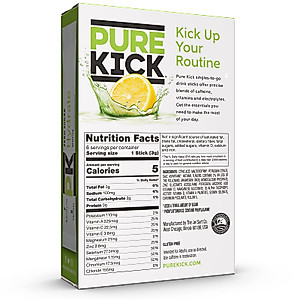 PURE KICK Hydration Singles To Go Drink Mix, Citrus, Includes 12 Boxes with 6 Packets in each Box, 72 Total Packets