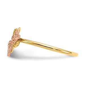 IceCarats 14K Two Tone Gold Butterfly Ring Size 7
