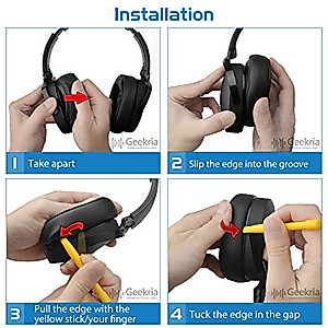 Geekria QuickFit Replacement Ear Pads for Skullcandy Crusher Wireless, Crusher Evo, Crusher ANC, Hesh 3 Headphones Earpads, Headset Ear Cushion Repair Parts (White)