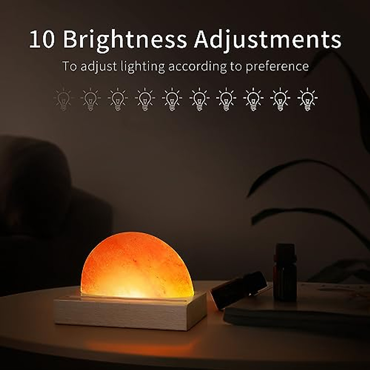 Himalayan Pink Salt Lamp Night Light, Natural Crystal Rock Salt Lamp Dimmable, Negative Ion Crystal Salt Lamp for Home Decoration, Ideal Gift for Friends