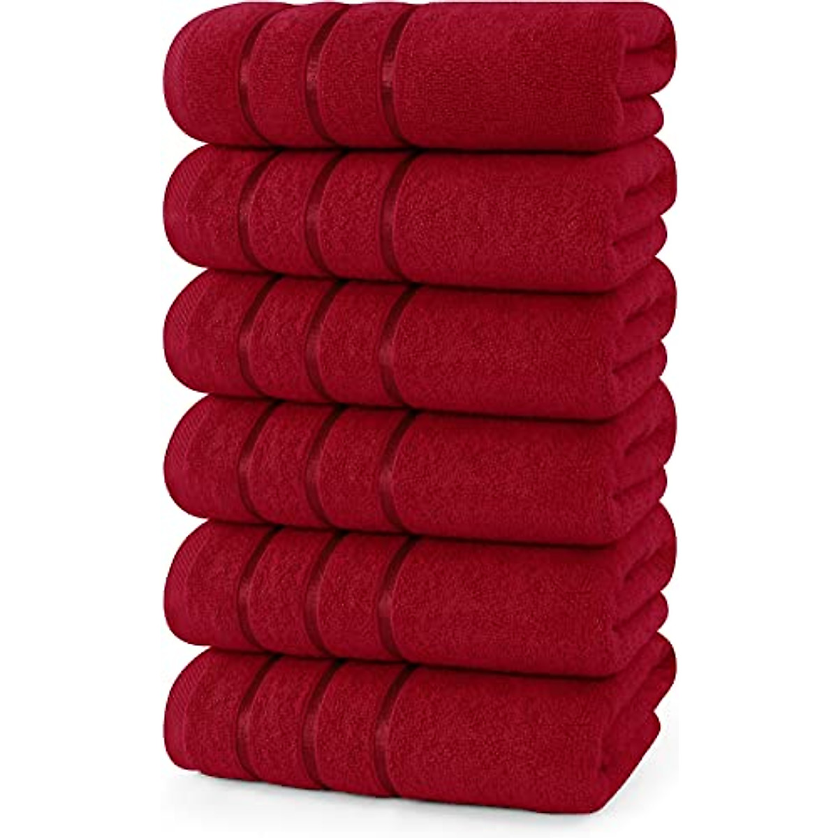 Utopia Towels - 6 Pack Viscose Hand Towels Set, (16 x 28 inches) 100% Ring Spun Cotton, Ultra Soft and Highly Absorbent 600GSM Towels for Bathroom, Gym, Shower, Hotel, and Spa (Red)