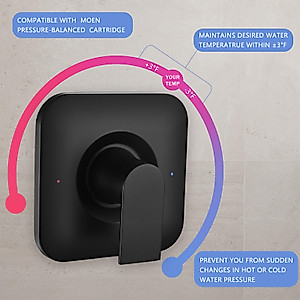 Replacement for Moen T2471BL Genta LX Posi-Temp Valve Trim Kit, Matte Black