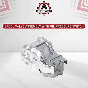 Spool Valve Assembly with Oil Pressure Switch - VTEC Solenoid - Compatible with Honda & Acura Vehicles - Accord 2.4L, Civic 2.0L, CR-V, Element, RSX - Replaces 15810RAAA03, 15810-RAA-A01, 917224