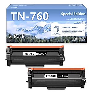 ALUMUINK TN-760 TN760 High Yield Black Toner Compatible Replacement for Brother TN760 TN760 2PK DCP-L2550DW, MFC-L2710DW L2750DWXL L2750DW Printer (TN7602PK