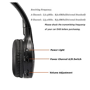 KOBANOICA IR Headphones for Car DVD,Car Headphones Wireless,Universal 2 Channel Infrared Headphones for Odyssey Entertainment System(3 Pack)