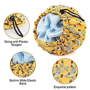 Luxury Shower Cap for Women, Waterproof Reusable Shower Caps Double Layers Microfiber Terry Lined with Dry Hair Function, Extra Large for Long Hair, Adjustable for Most Heads Size