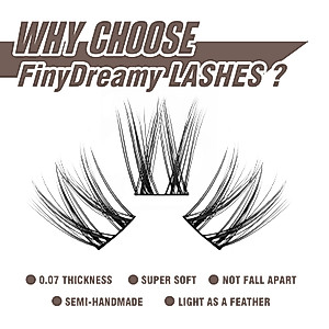 FinyDreamy Lash Clusters 80Pcs Individual Lashes Clusters 0.07 Thickness C Curl Cluster Lashes DIY Eyelash Extension Super Soft And Lightweight Wide Band Eyelashes For Home Use (14mm-Playful)