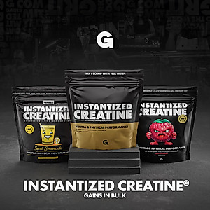 Instantized Creatine Monohydrate Gains in Bulk, Worlds First 100% Soluble Creatine for Strength, Performance, and Muscle Building (30 Servings)