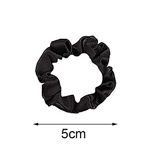 12Pcs Satin Hair Scrunchies, Black Scrunchies Hair Ties Elastic Hair Bands Ponytail Holder Hair Accessories for Women Girls Gifts