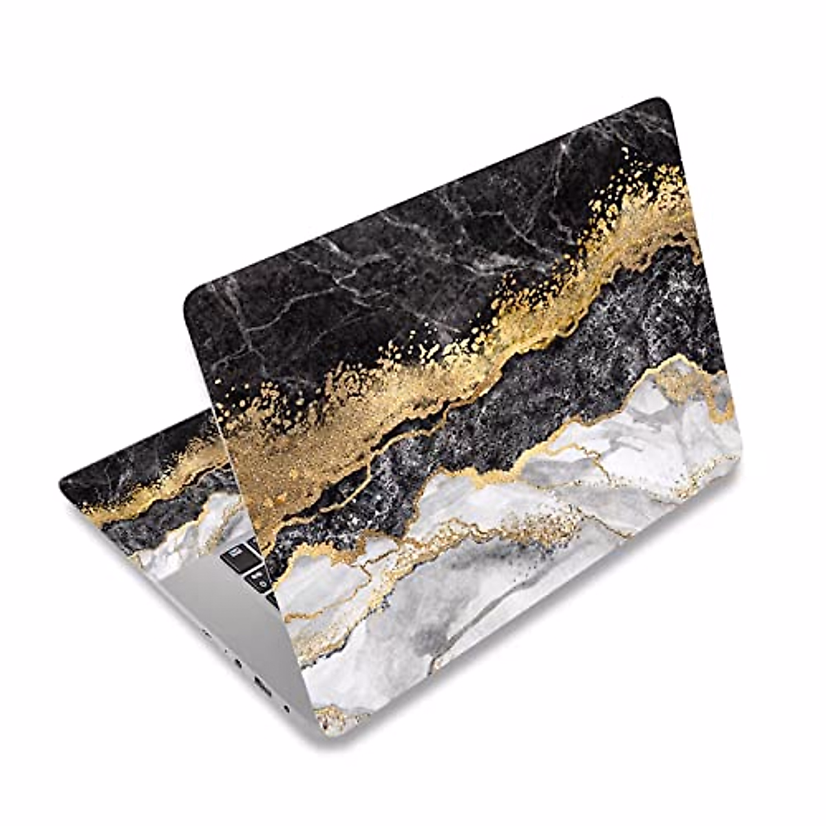 DINKY Laptop Skin Sticker Decal, 12" 13" 13.3" 14" 15" 15.4" 15.14 inch Laptop Universal Reusable Vinyl Skin Stickers Cover Art Decal Notebook PC Personalized Protector-Black Cracked Marble