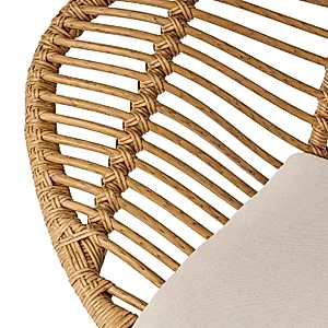 Christopher Knight Home Aleah Indoor Woven Faux Rattan Chairs with Cushions (Set of 2), Light Brown and Beige Finish
