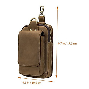 CUBTOL 2pcs Fanny Pack Pocket Holster Multitool Holster Loincloth for Men Duty Belt Accessories Tool Pouch Belt Pouch Wear a Belt Men's Toolbox Pu Light Brown Waist Pack for Men