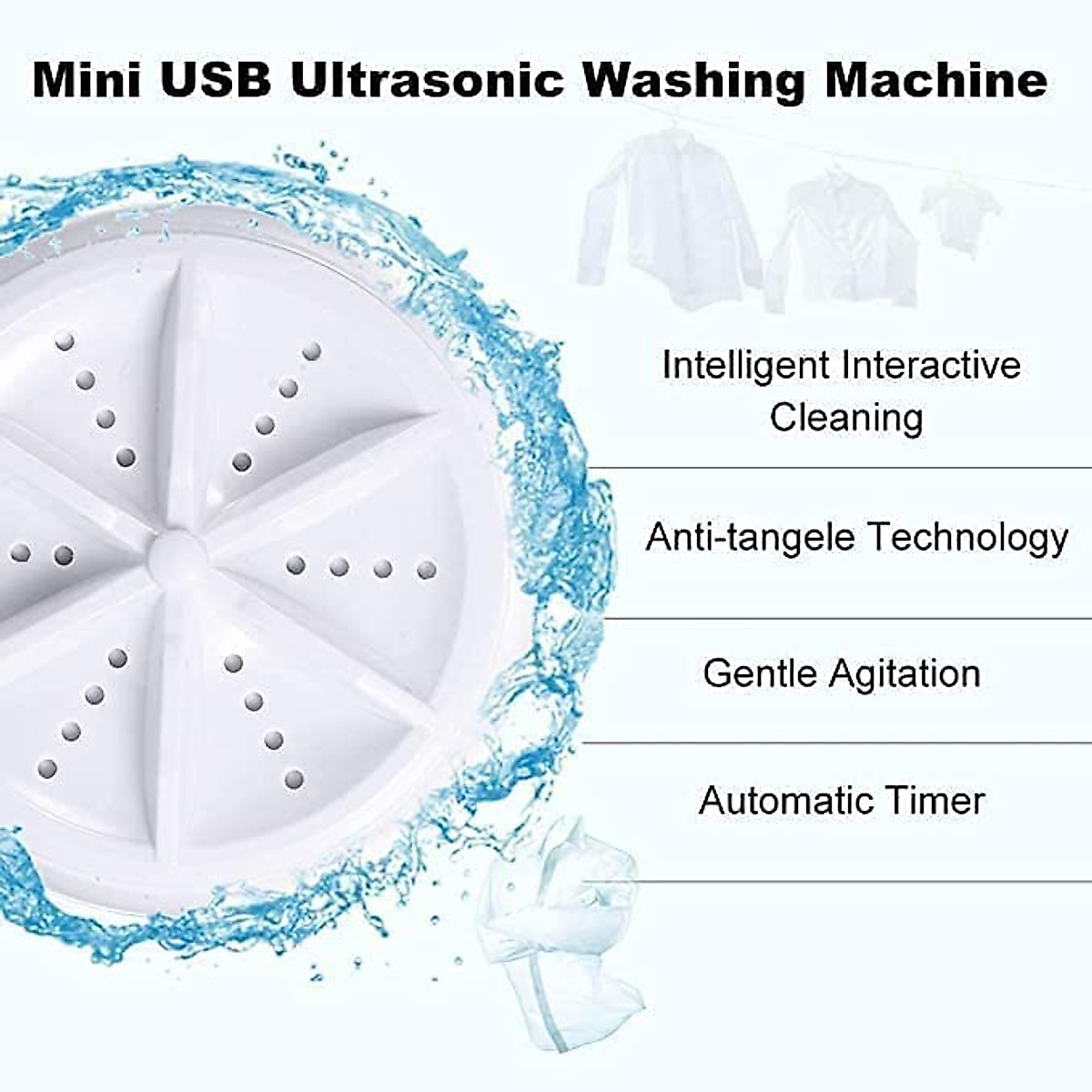 amadao Portable Mini Washing Machine, Ultrasonic Washing Machine 3 In 1, Mini Turbo Washing Machine,Power for Home, Travel, Business Trip Apartment, Dorm