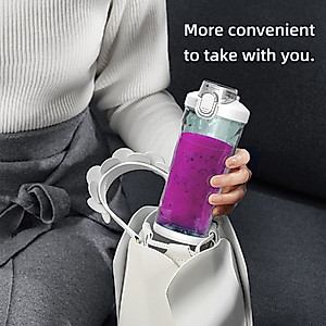 Portable Blender, Personal Blender for Shakes and Smoothies, Mini Blender 20 Oz with 6 Blades (Black)