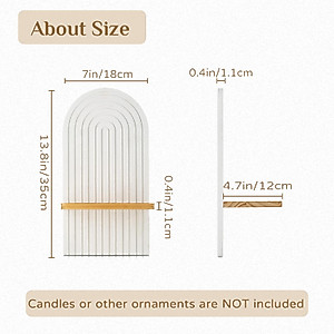 Walasis Boho Shelf Wall Decor - Bohemian Floating Shelves for Nursery Bedroom Living Room Aesthetic Hanging Shelf Modern Rainbow Wall Candle Holder (White)