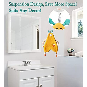Kids Towels-Cute Hand Towels-Hanging Towel,Hanging Hand Towel- Kitchen Yellow Hand Towel Bathroom Absorbent Cotton Hand Towel, Decorativekids Hand Towels for Bathroom(Giraffe)