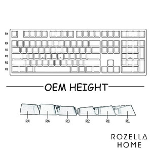 ROZELLA HOME Pudding Keycaps Full 108 Key for Mechanical Gaming Keyboard with Additional 24 Replacement Units, PBT, MX Switches, TKL 80 Percent and Compact 60 Percent Compatible, (Caps Only) (White)