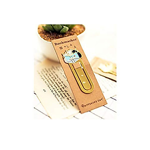 Starte 3Pcs Funny Cute Cat Theme Metal Bookmark for Cat Lovers Book Marker Lovely School Office Supplies for Kids