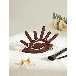 Oaque Wooden Ring Holder, Evil Eye Ring Display Wood Ring Stand, Cute Jewelry Display for Ring Display Stand, Christmas Birthday Engagement Gift for Women Her