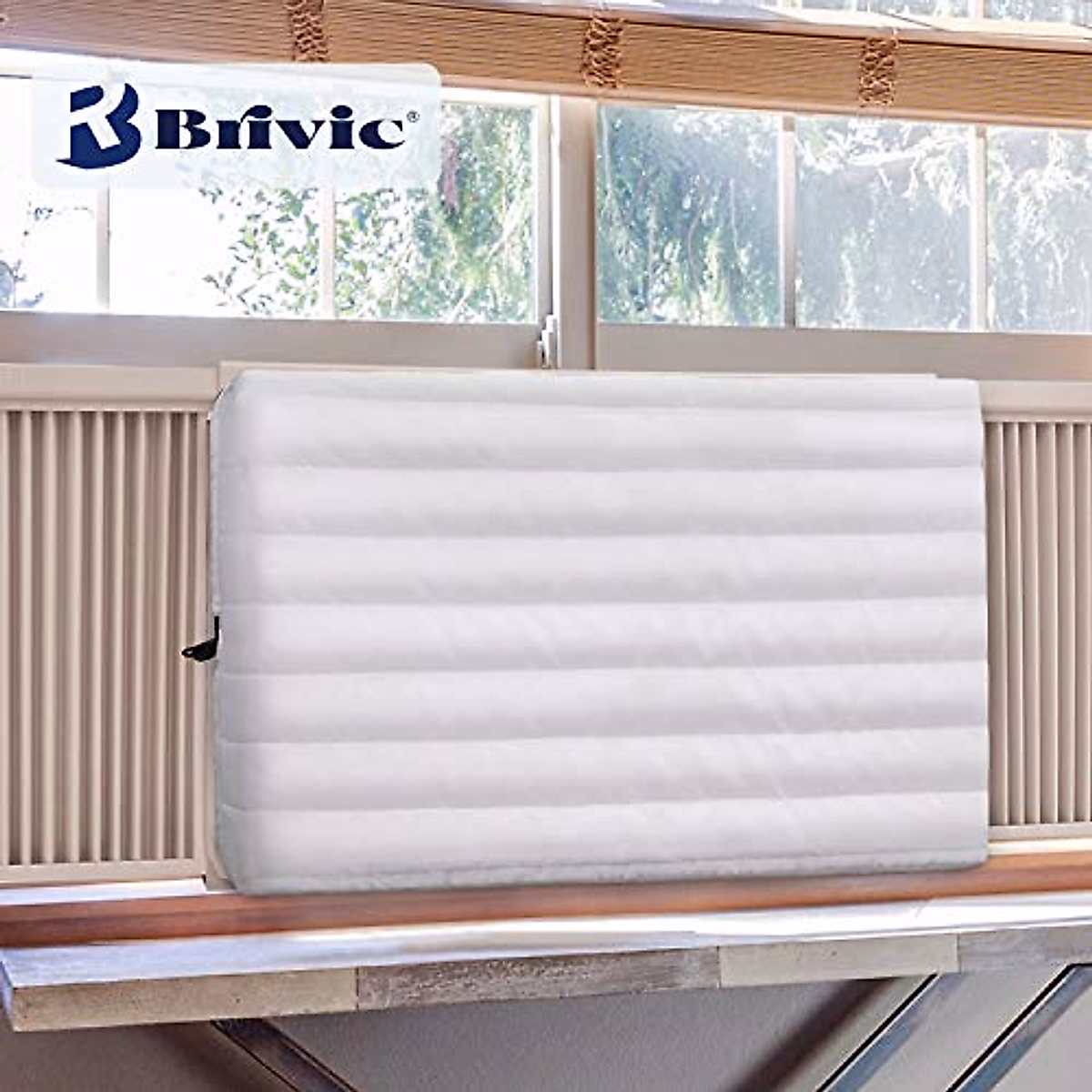 Brivic Indoor Air Conditioner Cover AC Cover for Inside Window Unit 21 x15 x 3.5 inches(L x H x D),White