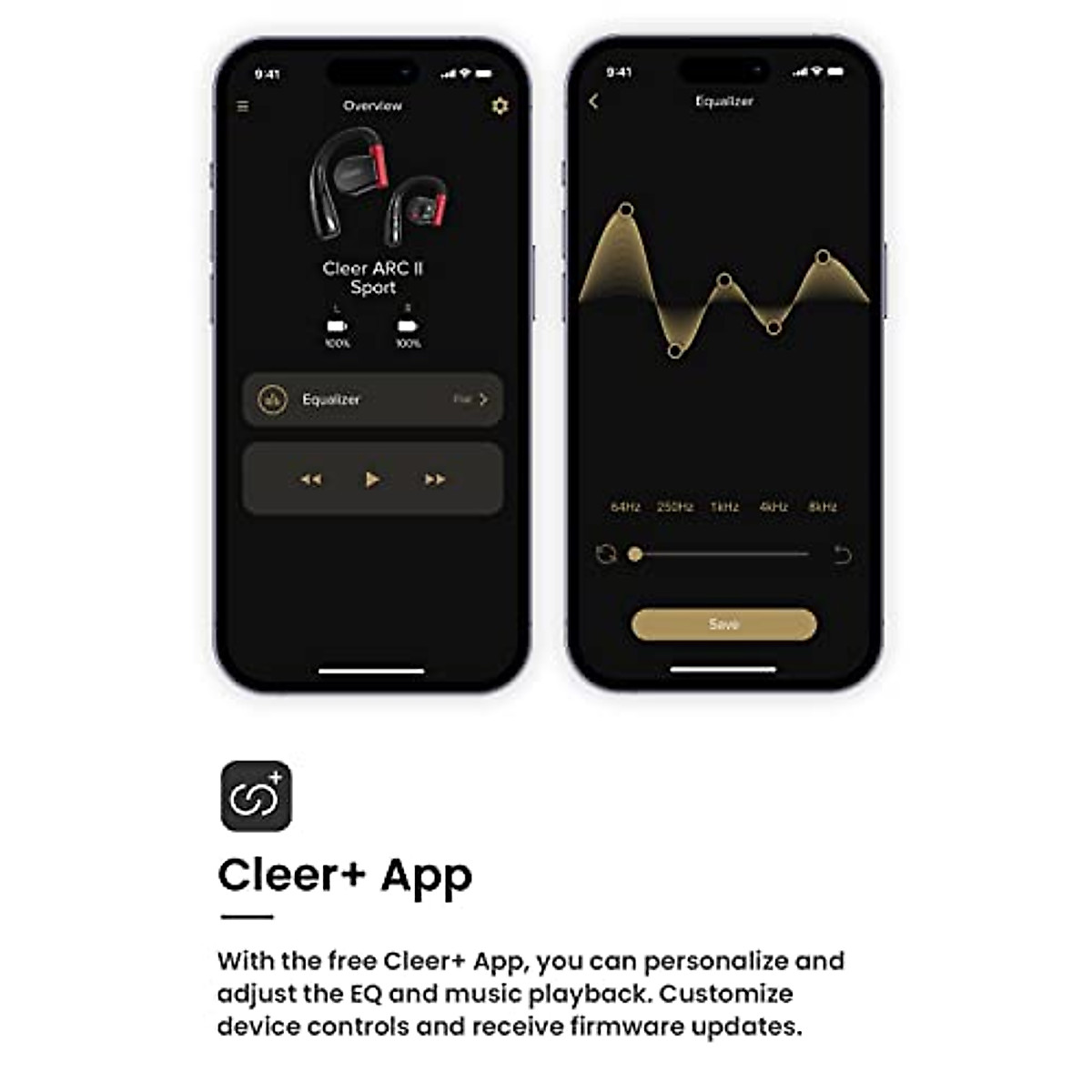 Cleer Audio ARC II Sport Bluetooth 5.3, Open Ear Headphones for Android & iPhone, Wireless Earbuds, 35hr Battery Life, IPX5 Water Resistant, Dual 16.3mm Drivers with Multipoint Connectivity Black