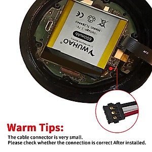 WUHAO TL284443 Battery Upgraded 600mAh for Nest Learning Thermostat 2nd 3rd T3008US T4000ES T3007ES A0013 Replacement Battery 3.7V with Tool Kit