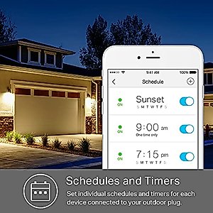 Kasa Outdoor Smart Dimmer Plug, IP64 Plug- in Dimmer for Outdoor String Lights, Compatible with Alexa, Google Assistant & SmartThings, Long Wi-Fi Range 2.4Ghz, No Hub Required, ETL Certified(KP405)