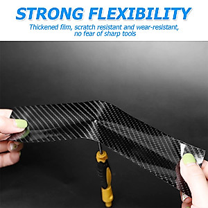 Car Door Edge Entry Guards, 5D Carbon Fiber Anti-Collision Waterproof Protector Tape, Scratch Cover Strip Sticker for Car Door Sill Rear Bumper, Automotive Exterior Accessories for Most Cars