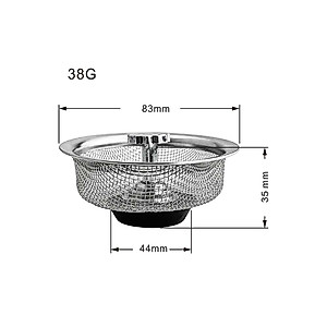 2 Pack Kitchen Sink Strainer Stopper Stainless Steel Drain Basket Waste Plug