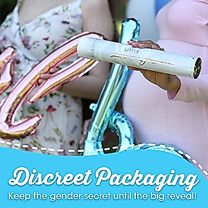 Gender Reveal Confetti Cannon Bulk - Set of 4 - Heart Shaped Blue Confetti Cannon | Gender Reveal Ideas, Boy Gender Reveal Poppers | Gender Reveal Cannon | Baby Gender Reveal Confetti Popper Blue for Boy Gender Reveal